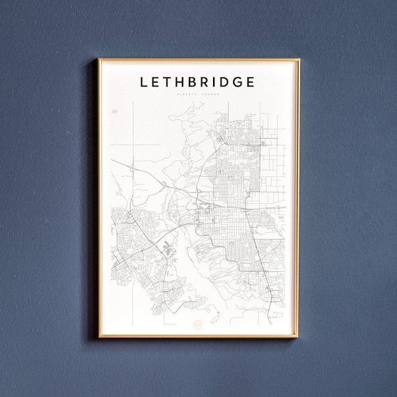 Lethbridge Alberta Lethbridge Map Lethbridge Print | Etsy