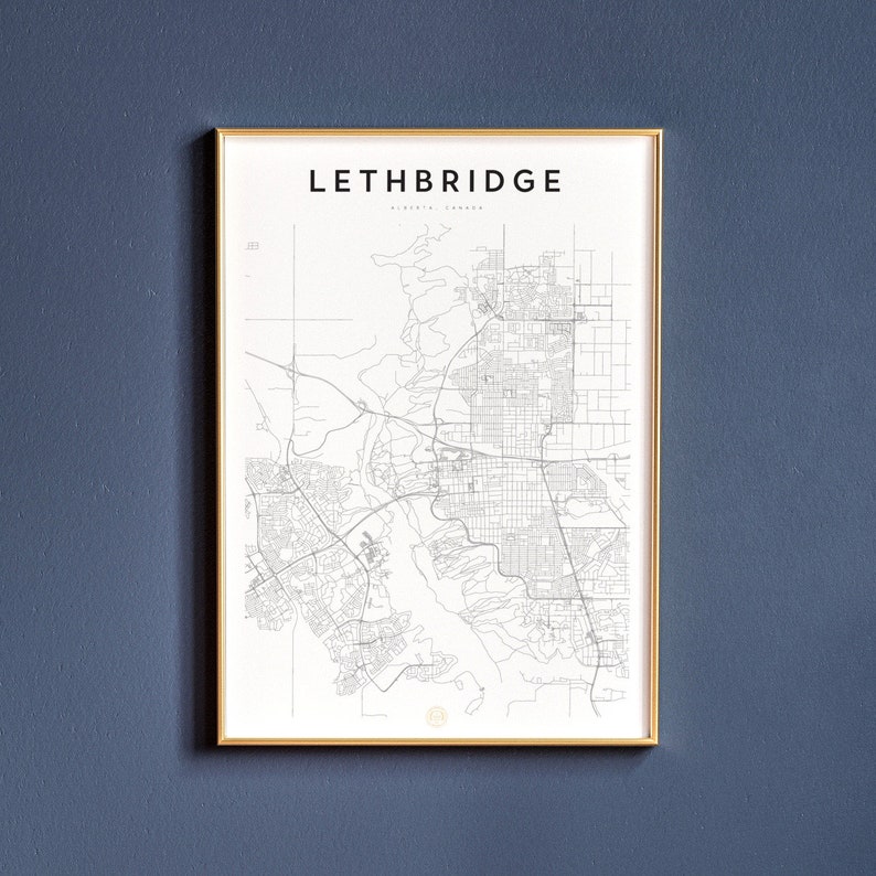 Lethbridge Alberta Lethbridge Map Lethbridge Print | Etsy