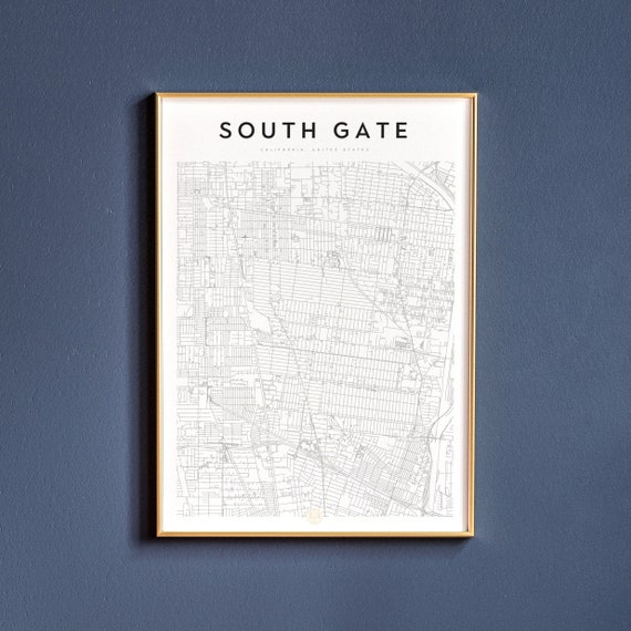 South Gate California South Gate Map South Gate Print - Etsy