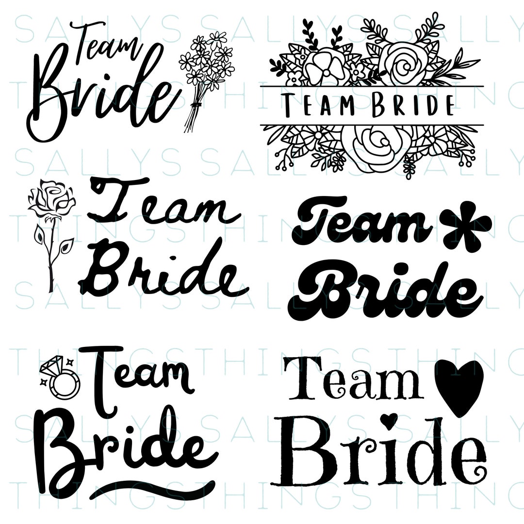 Team Bride Bachelorette Bridal Party SVG Cricut Files Wedding Party ...