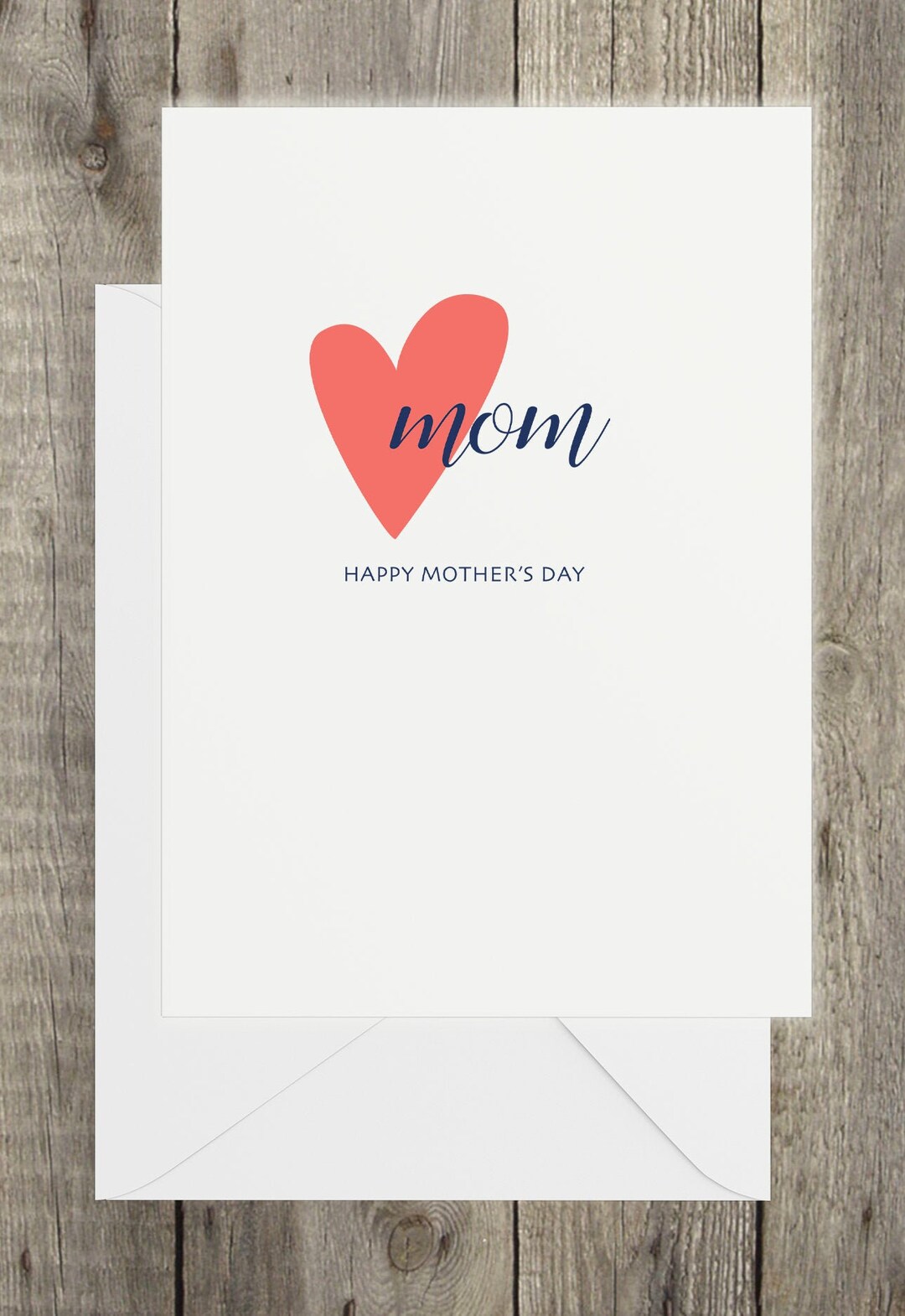 Heart 'mom' Mother's Day Card: Printable PDF (5x7) - Etsy