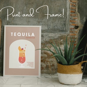 Boho Neutral Cocktail Wall Art Prints | 6 Designs Included | INSTANT ...