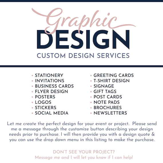Graphic Design Services Custom Project Design Digital - Etsy