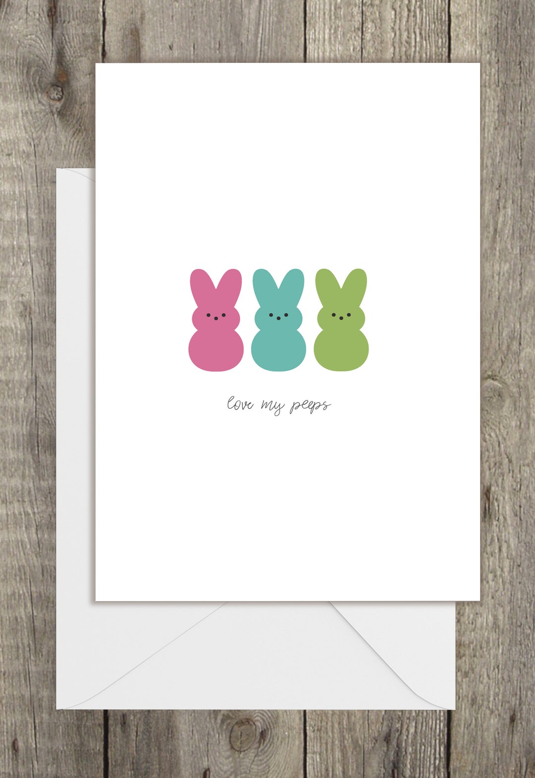 Love My Peeps Easter Card | Instant Download | Print Your Own | Simple ...