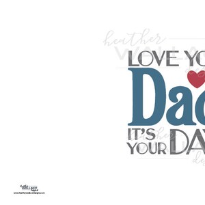 Love You Dad Father's Day Digital Download Card | DIY Card | Instant ...
