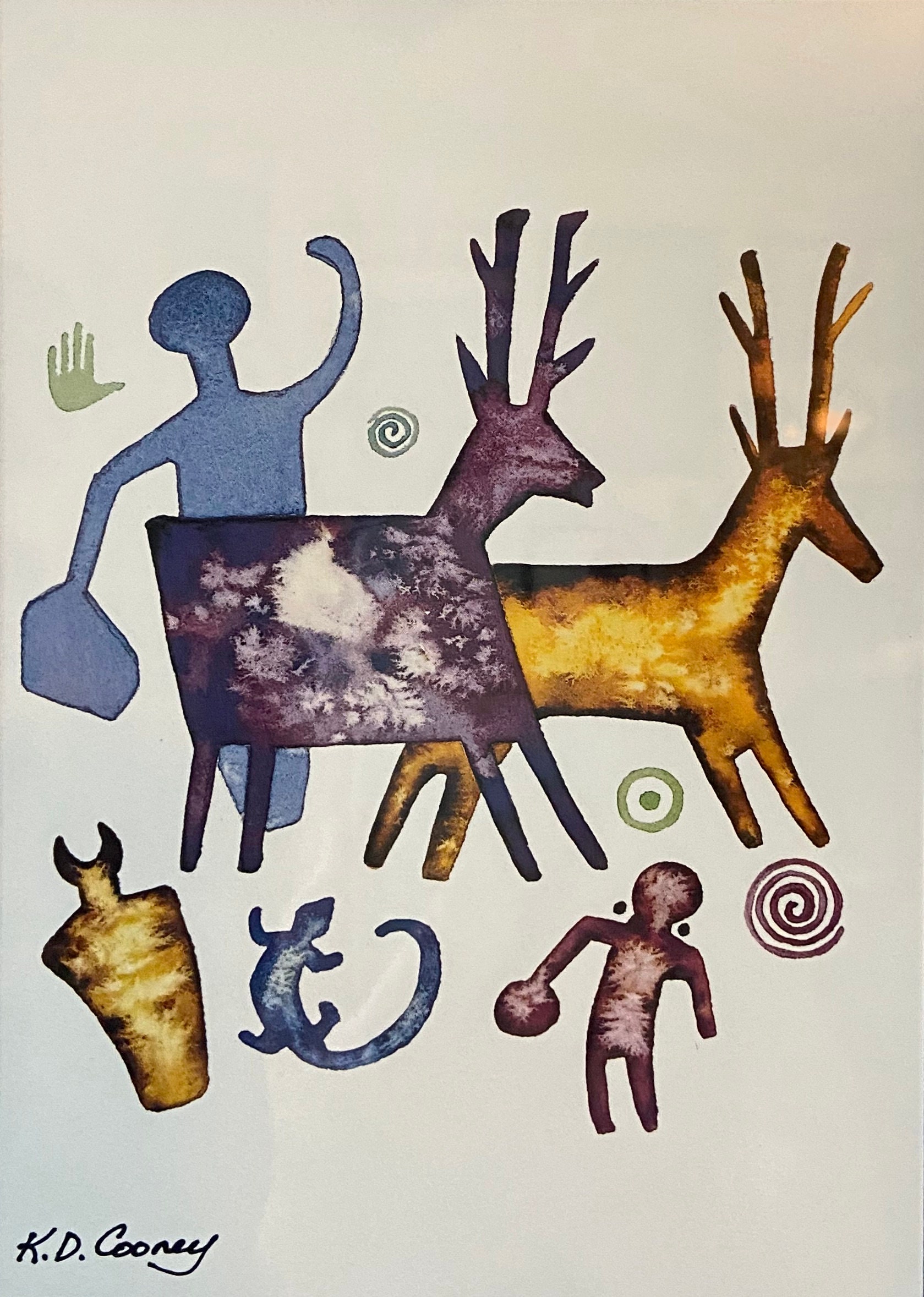 Vintage Kathy Cooney Southwestern Whimsical Tribal Art Print - Etsy