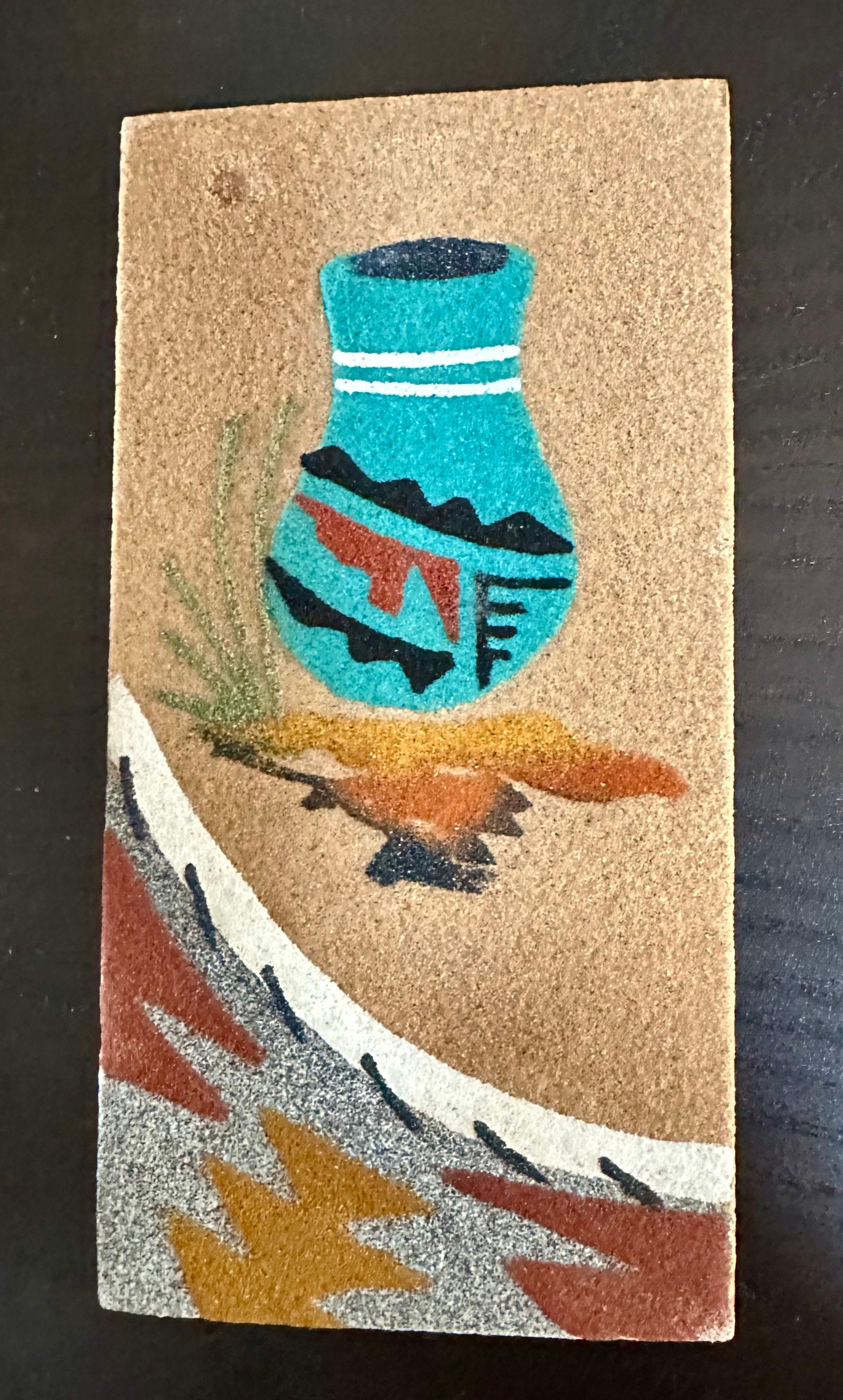 4 Navajo Sand Paintings Dancing Yei and 3 Intricate Native Pots - Etsy