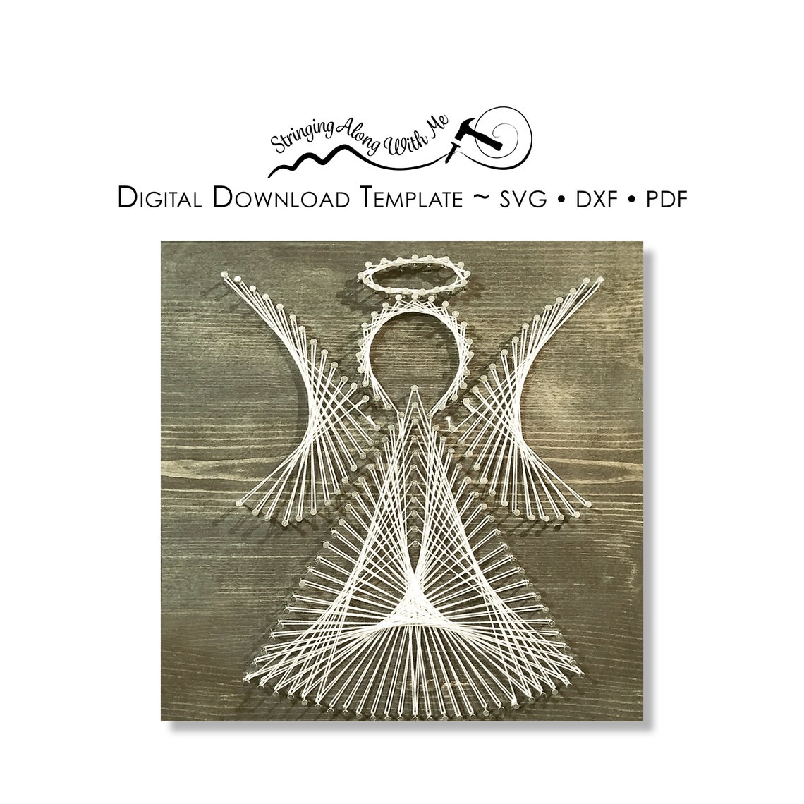 Digital Download-string Art Template- Angel - ***SVG, DXF, PDF - Zip ...