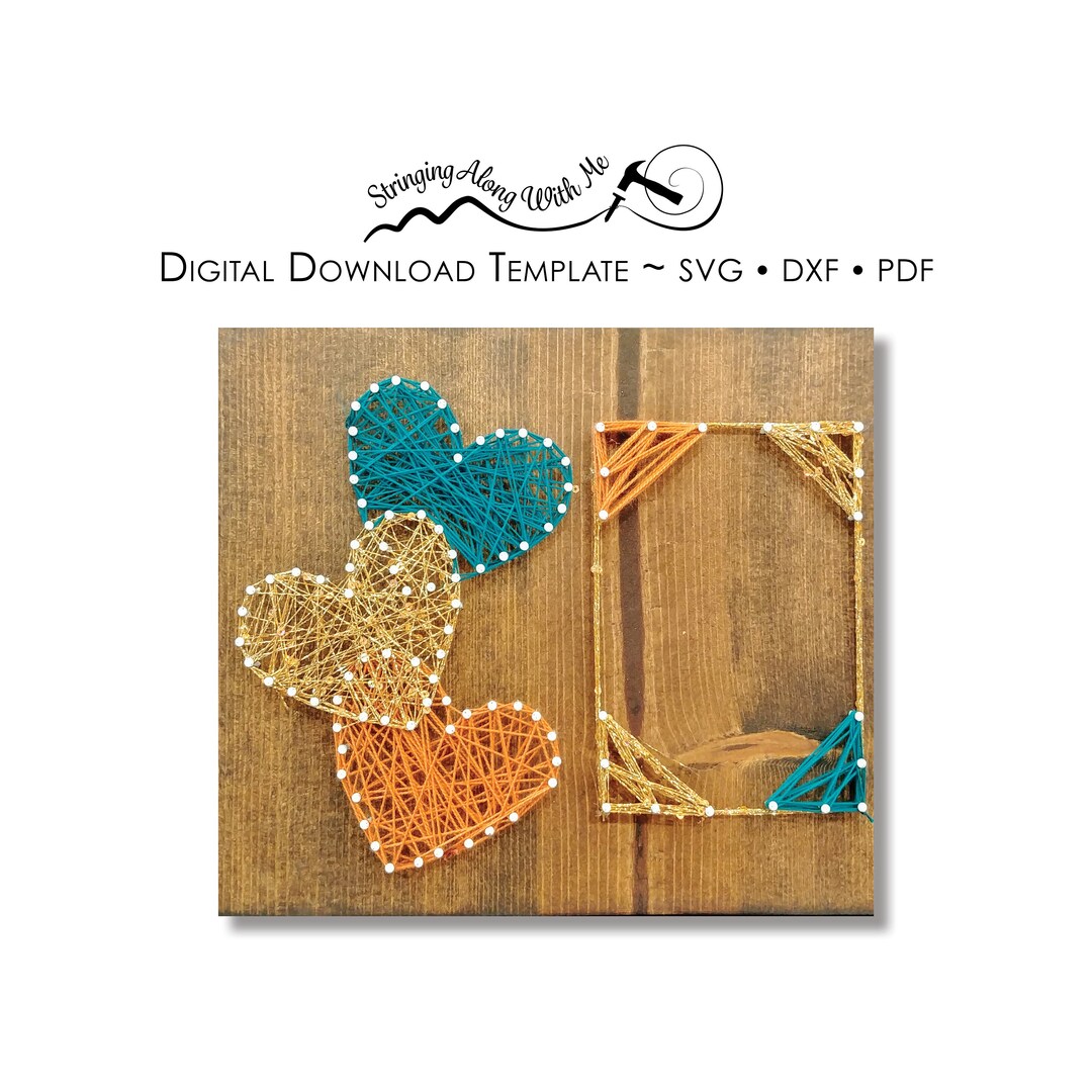 Digital Download-string Art Template- Heart Picture Frame - ***SVG, DXF ...