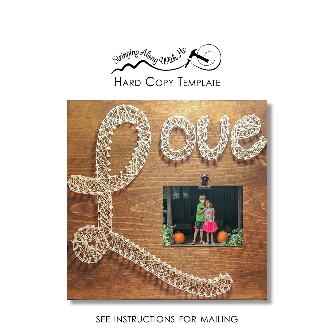 Love Photo Frame String Art Template – Card Stock Template - Etsy
