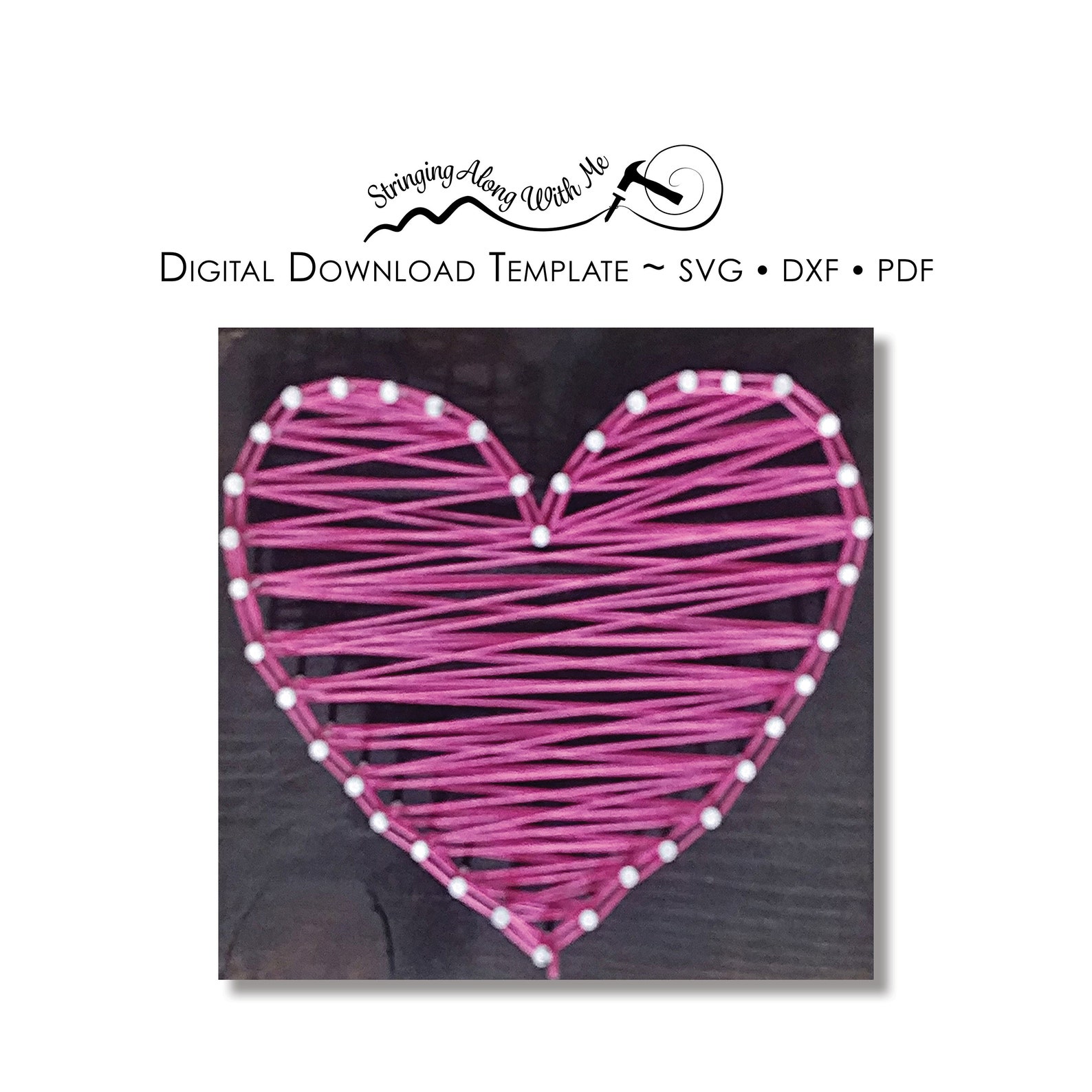 Digital Download-string Art Template Mini Heart SVG DXF - Etsy