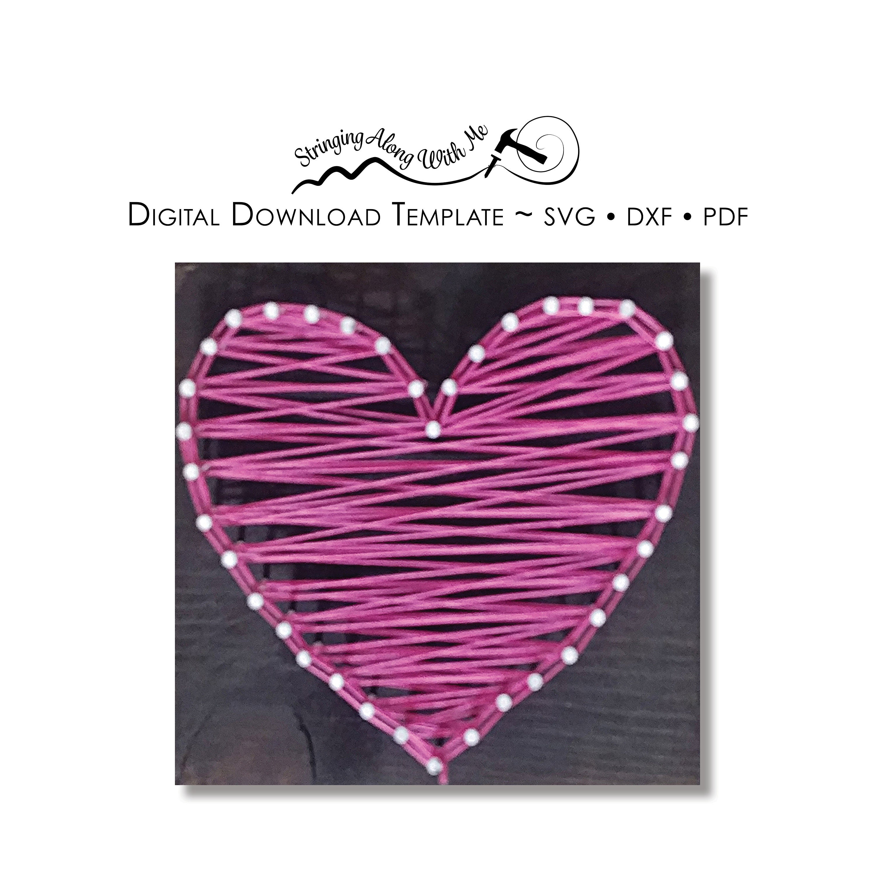 Digital Download-String Art Template Mini Heart SVG DXF | Etsy