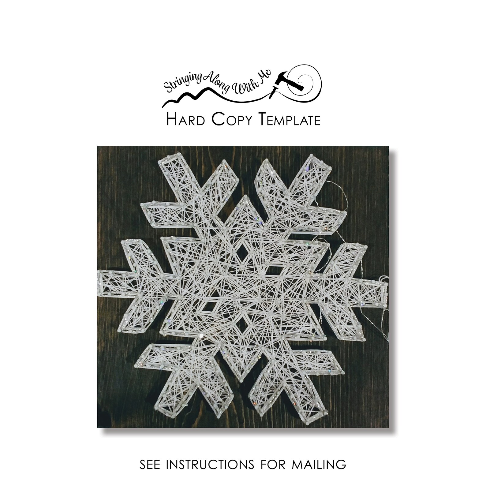 Hard Copy Template-string Art Template- SNOWFLAKE - ***mailed Cut Out ...