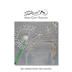 Custom Size- Hard Copy Template-string Art Template- Dandelion ...