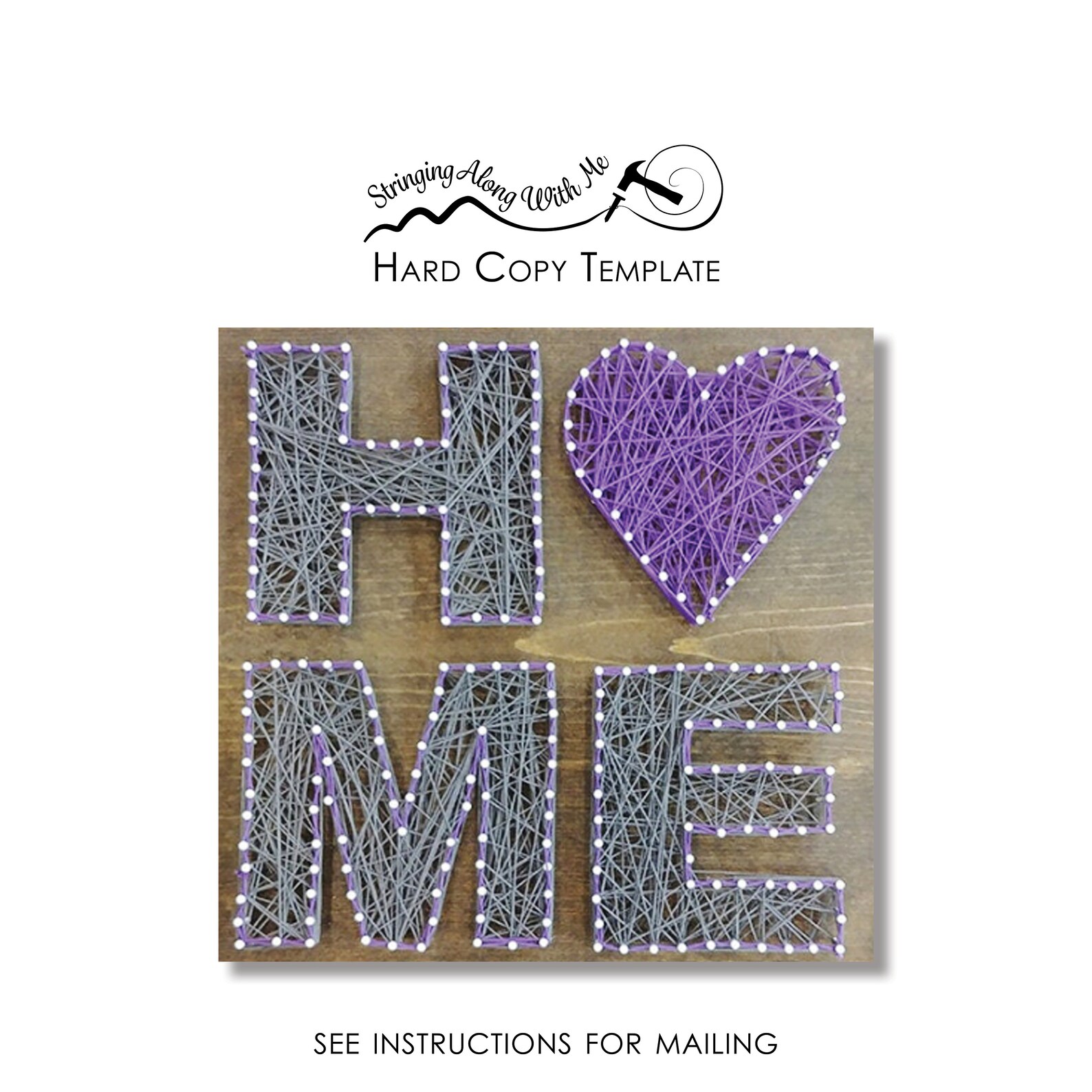 Digital Download-string Art Template Home With Heart - Etsy