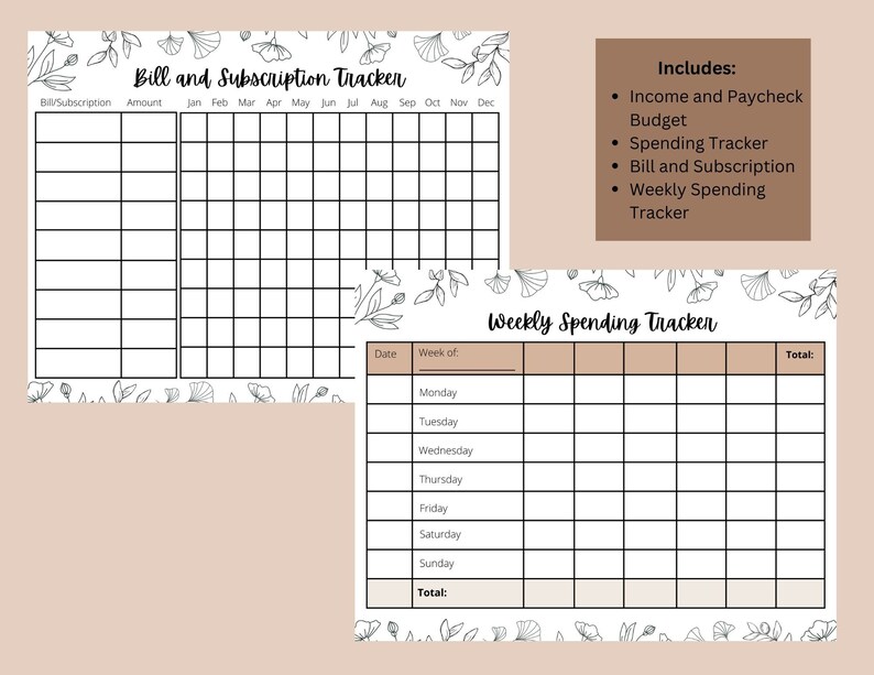 Printable Expense Tracker | Aesthetic Planner | Budget Planner PDF ...