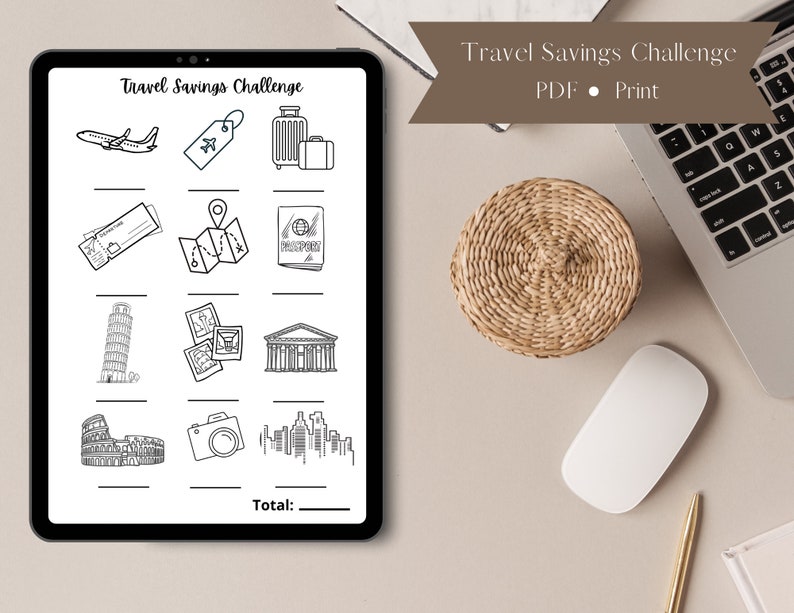 Travel Savings | Savings Challenge Printable | Sinking Fund PDF ...