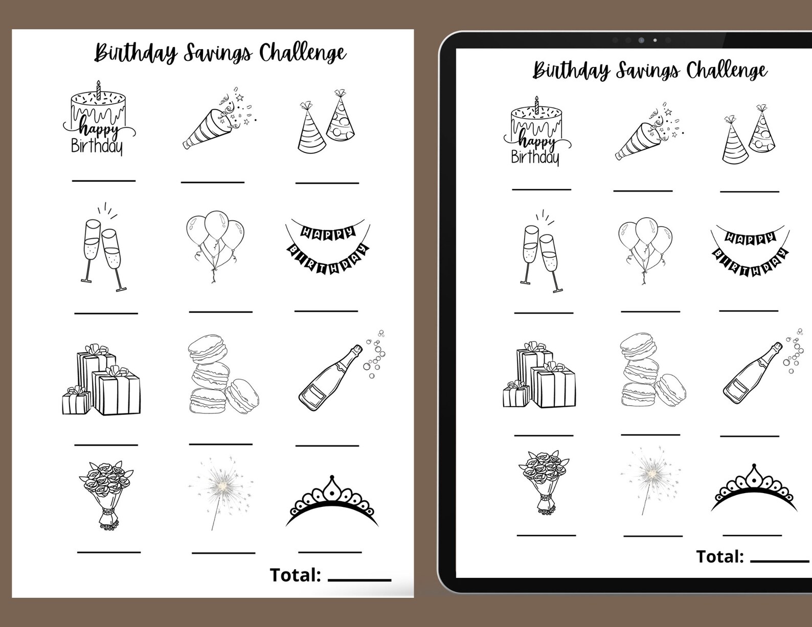 Birthday Savings Tracker | Celebration Savings | Sinking Fund ...