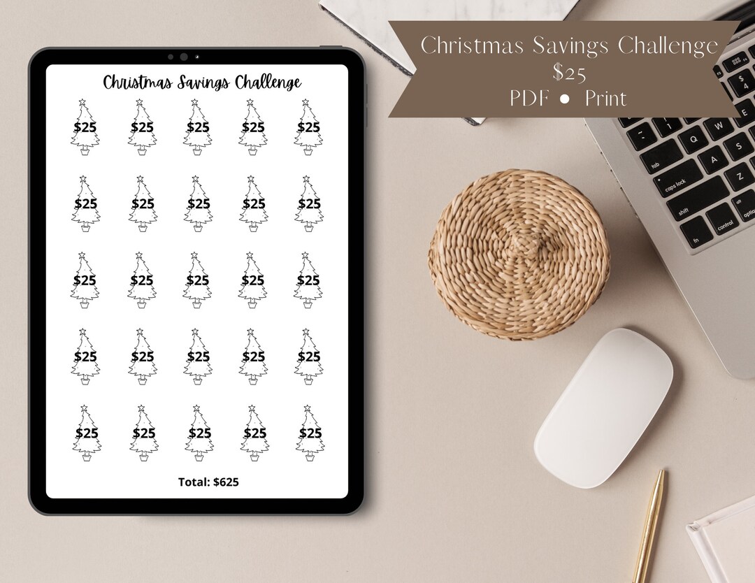 Christmas Savings Tracker | Christmas Tree Savings Challenge | Gift ...
