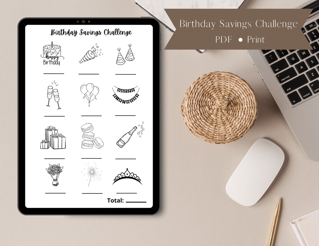 Birthday Savings Tracker | Celebration Savings | Sinking Fund ...