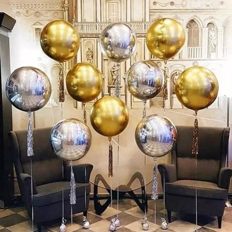 Metallic Balloons/orb Balloon/round Balloon/foil | Etsy