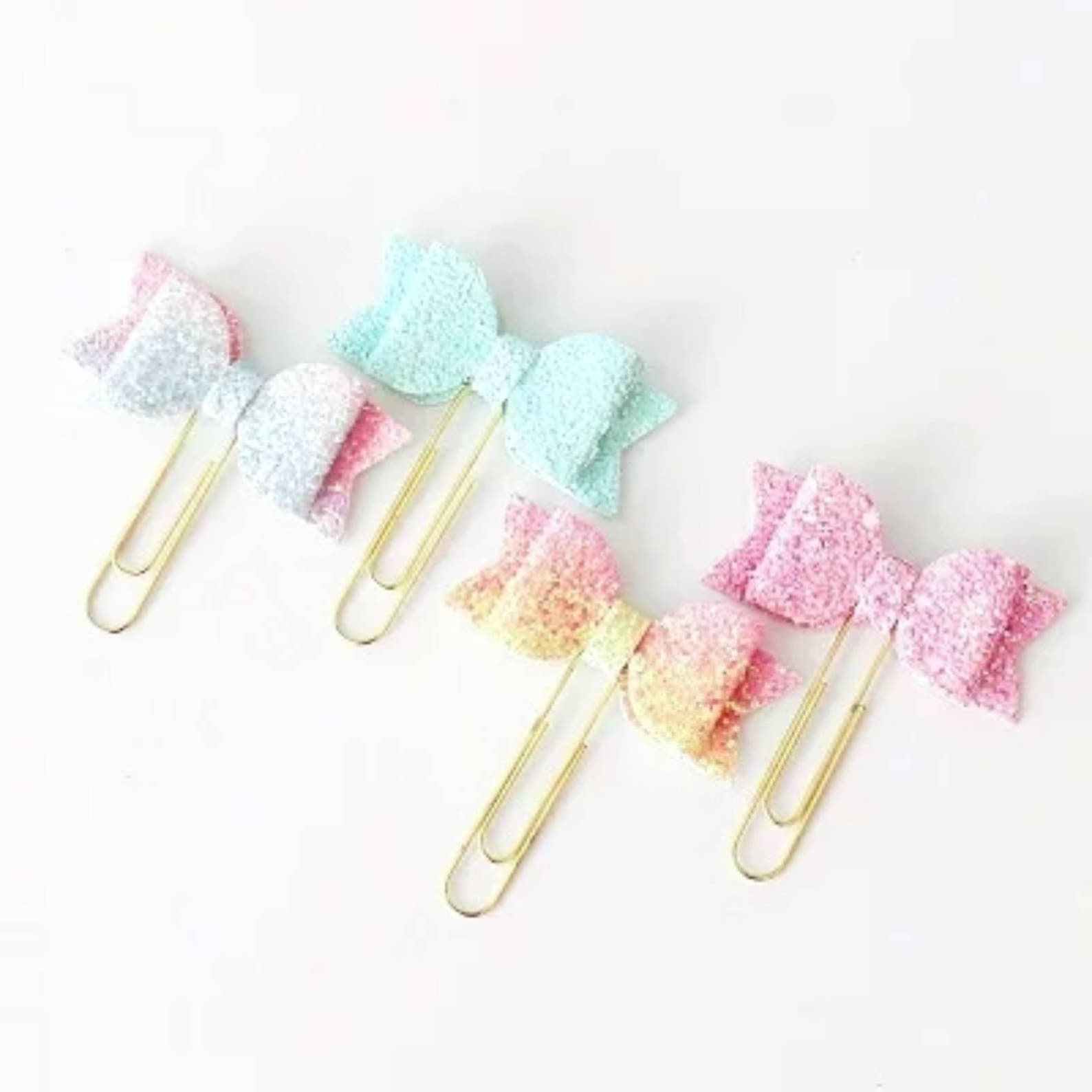 Bullet Journal Accessories Page Holder Planner Paper Clips Glitter Bow ...
