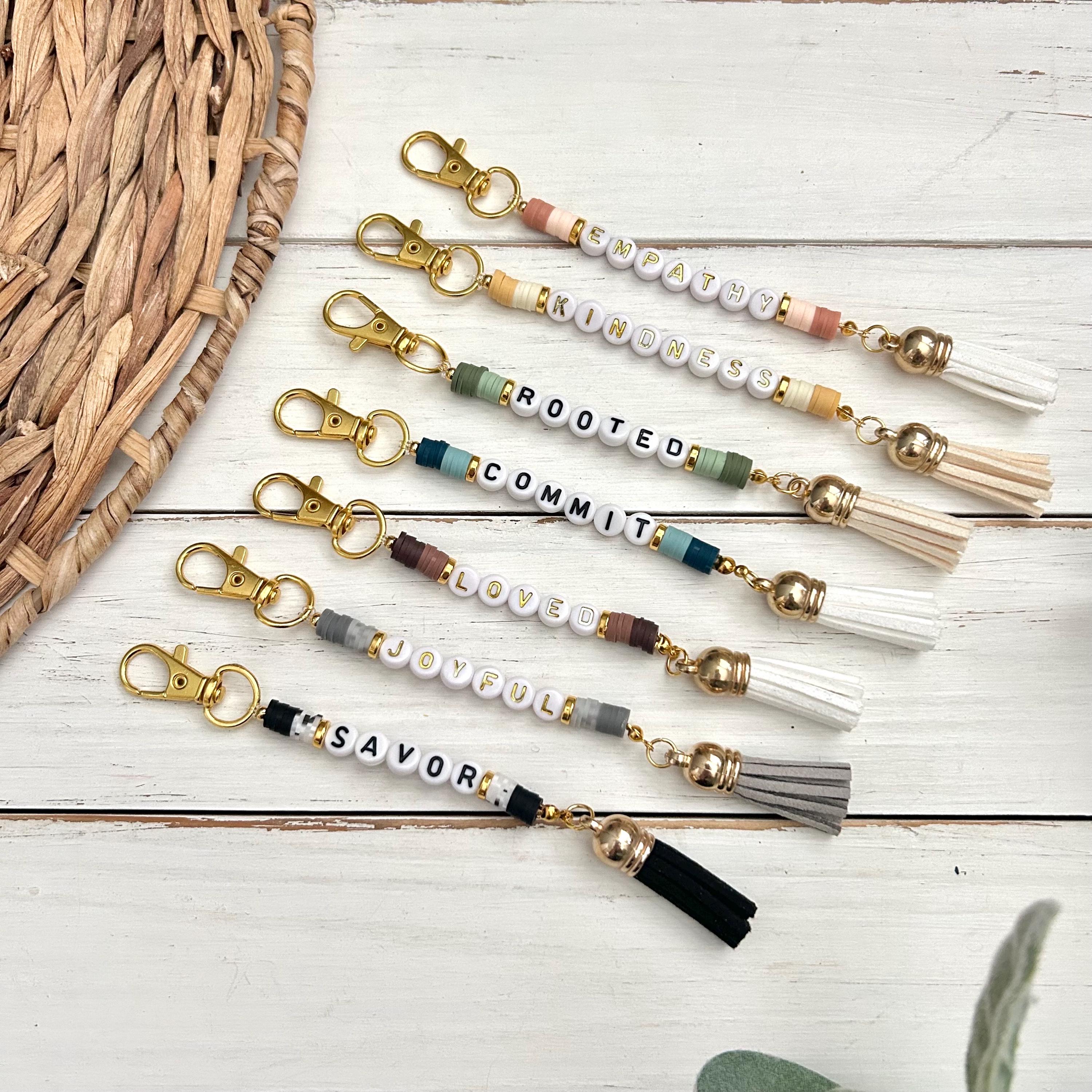 One Little Word Bead Keychain - INDIVIDUAL - Word of the Year - Polymer ...