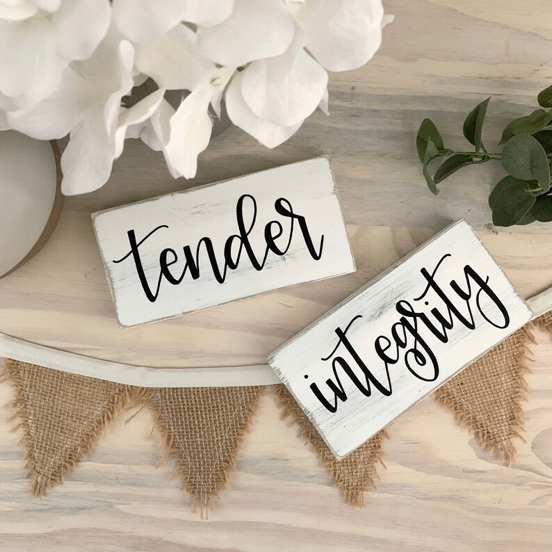 One Little Word // custom hand-lettered wood sign // shelf | Etsy