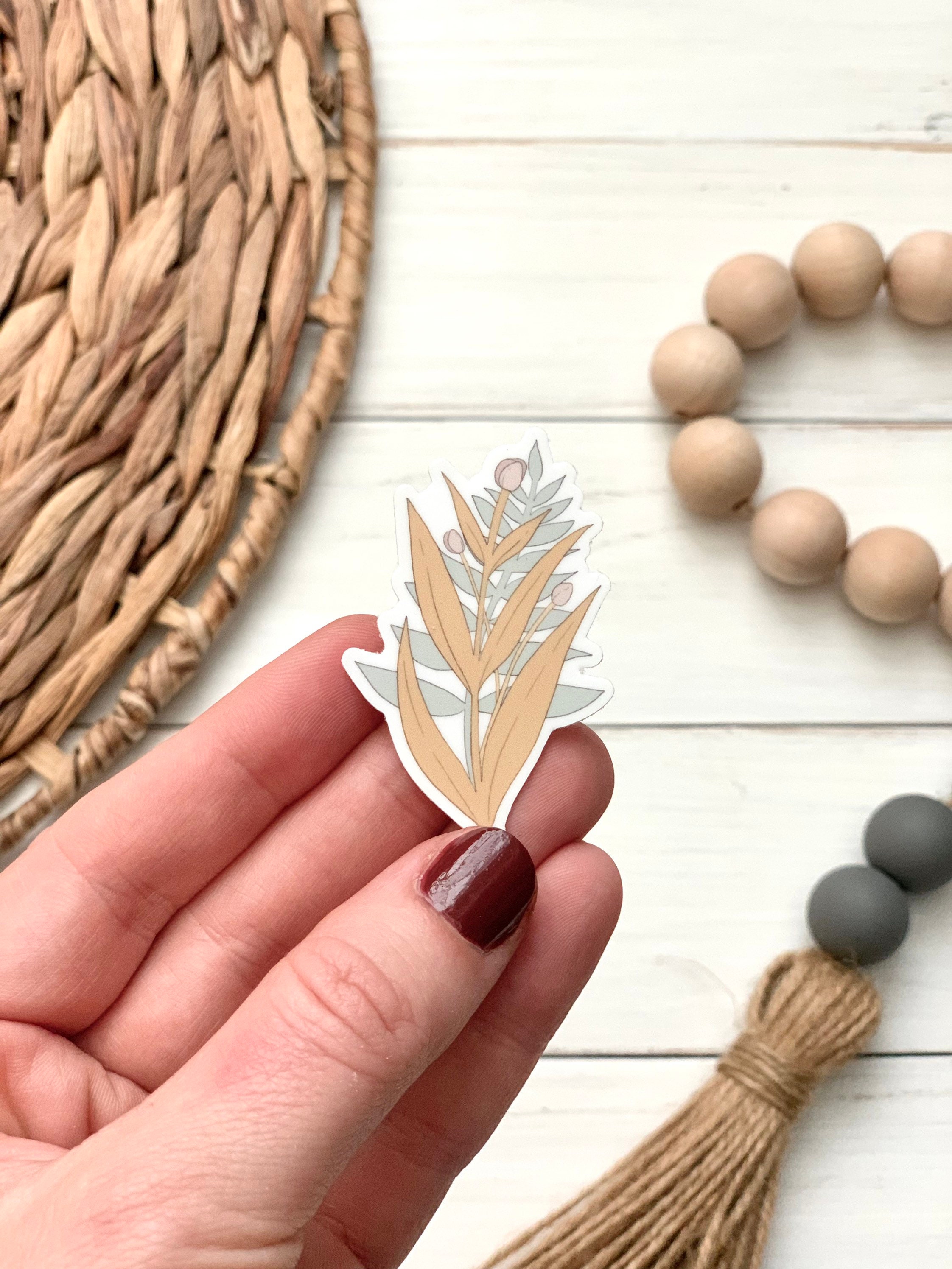 Floral Sticker Set SET OF THREE Vinyl Stickers Flower - Etsy