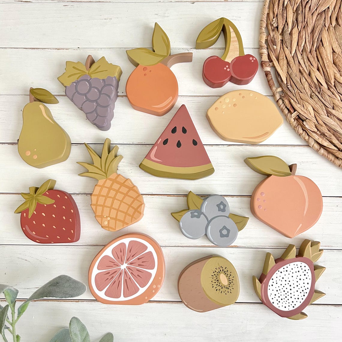 Wooden Fruits - INDIVIDUAL - Fruit of the Spirit - Mini Wood Decor ...