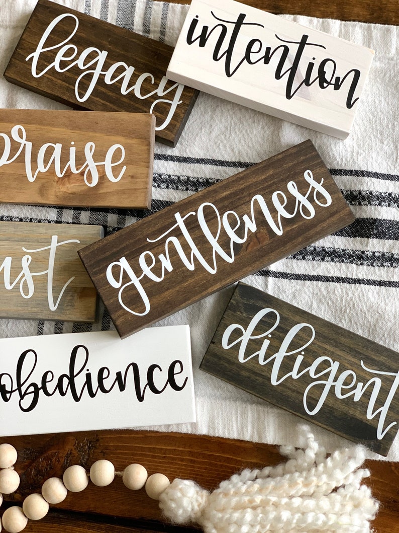 One Little Word // Custom Hand-lettered Wood Sign // Shelf - Etsy