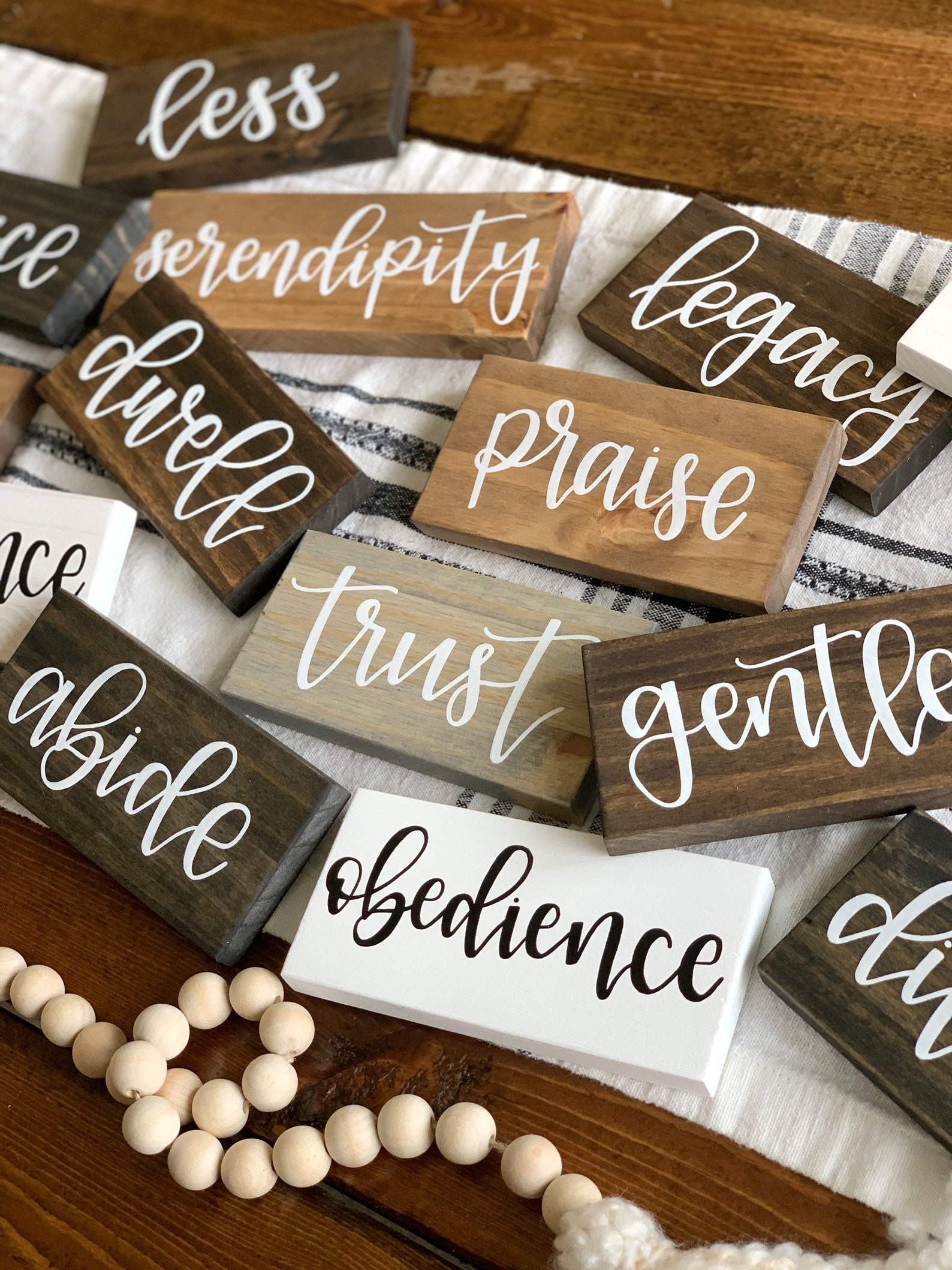 One Little Word // Custom Hand-lettered Wood Sign // Shelf - Etsy