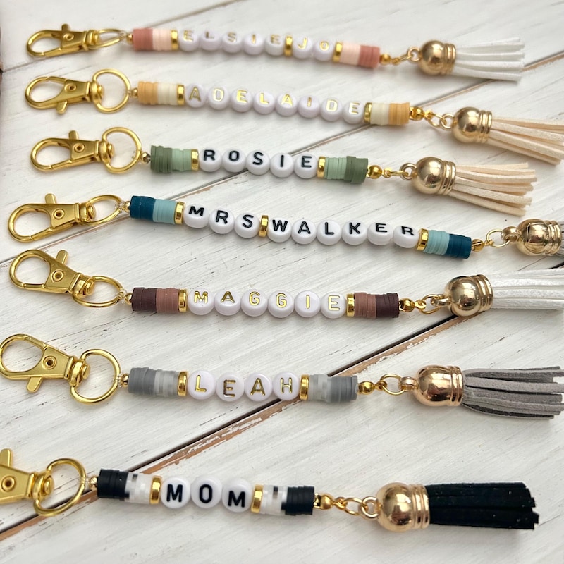 Beaded Keychain - Etsy
