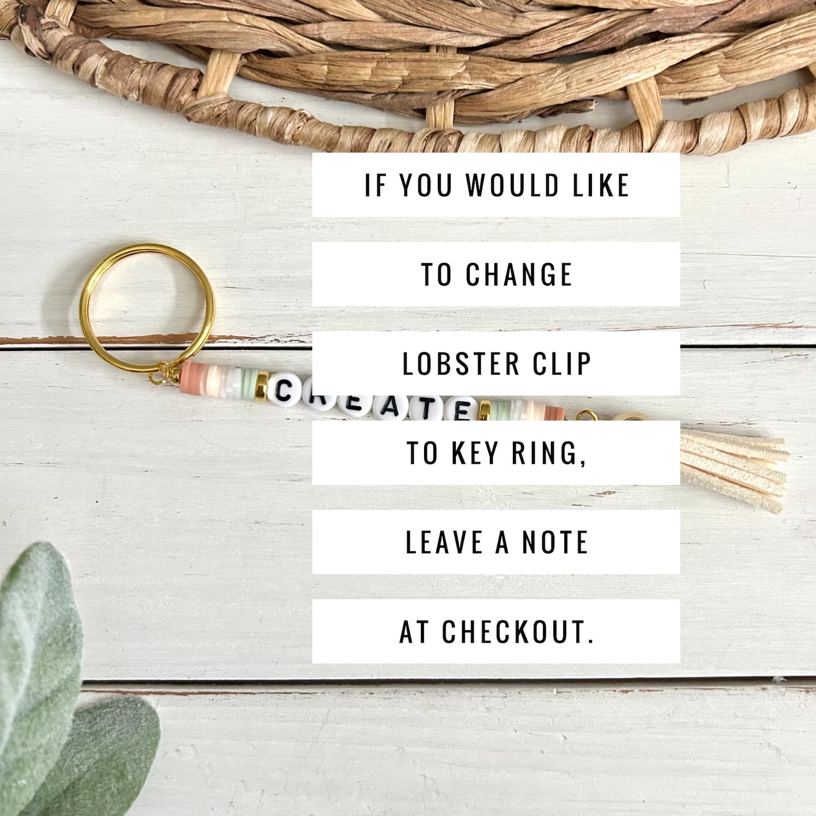 One Little Word Bead Keychain - INDIVIDUAL - Word of the Year - Polymer ...