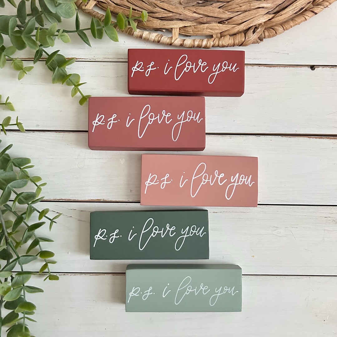 Wooden PS I Love You Mini Sign - INDIVIDUAL - Valentine - Mini Wood ...