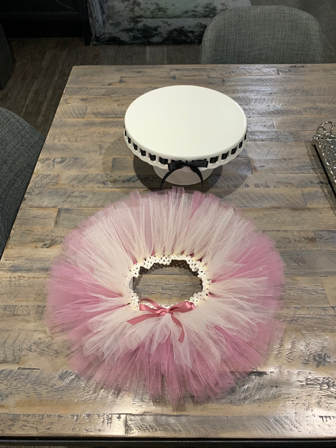 Cake Stand Tutu Skirt. Rosy Mauve Pink and Ivory Sparkle - Etsy