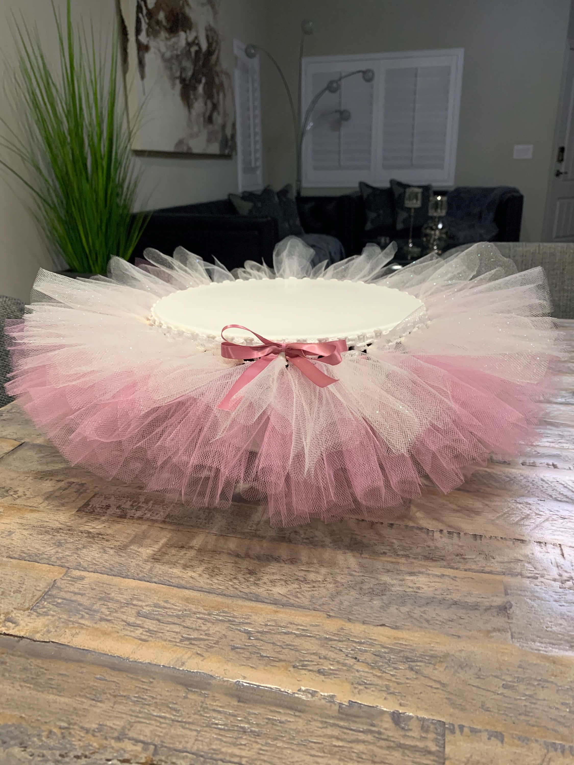 Cake Stand Tutu Skirt. Rosy Mauve Pink and Ivory Sparkle - Etsy