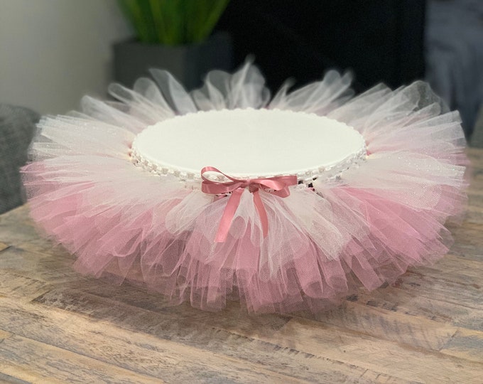 Cake Stand Tutu Skirt. Rosy Mauve Pink and Ivory Sparkle Tutu.baby ...