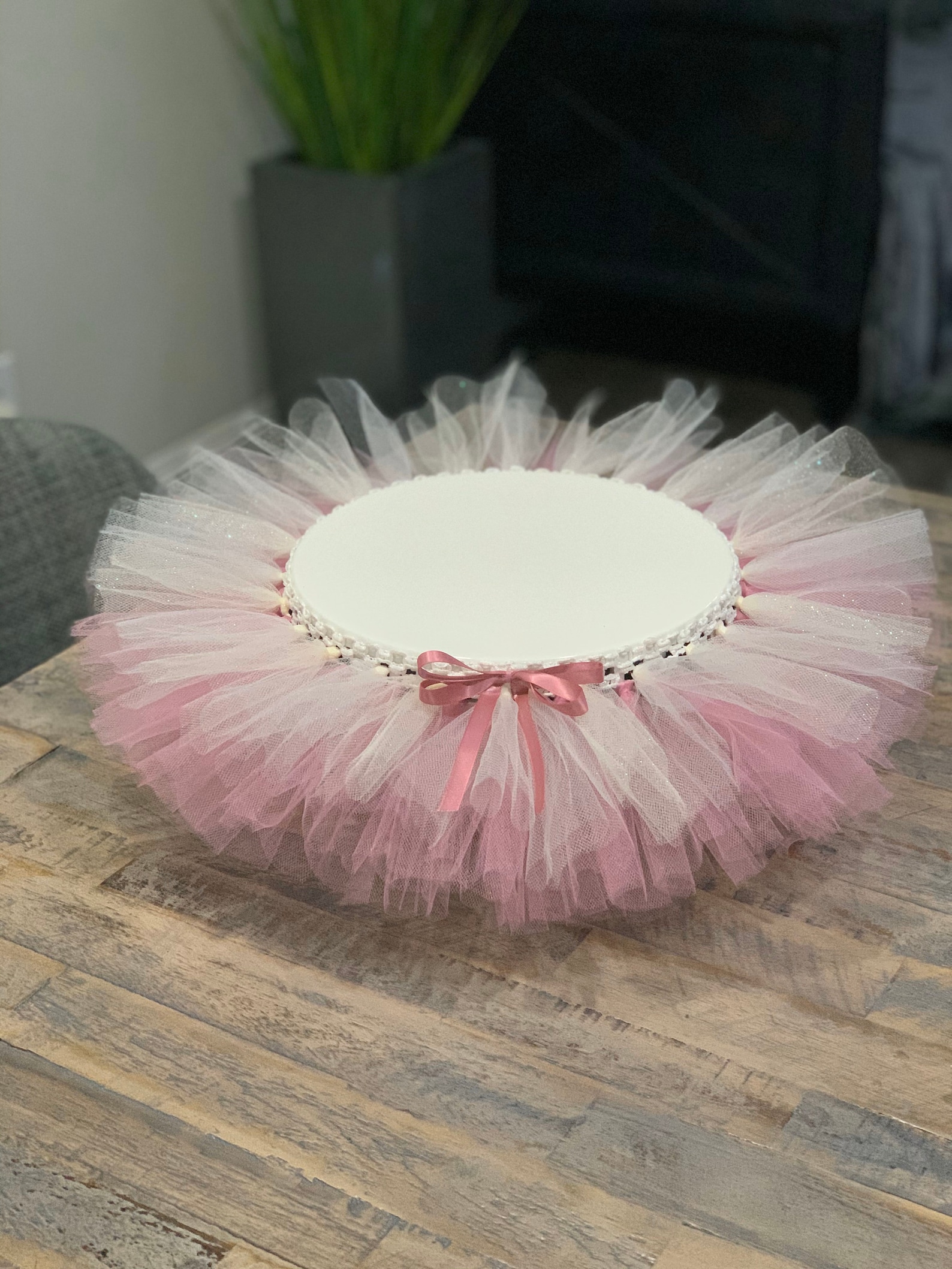 Cake Stand Tutu Skirt. Rosy Mauve Pink and Ivory Sparkle - Etsy