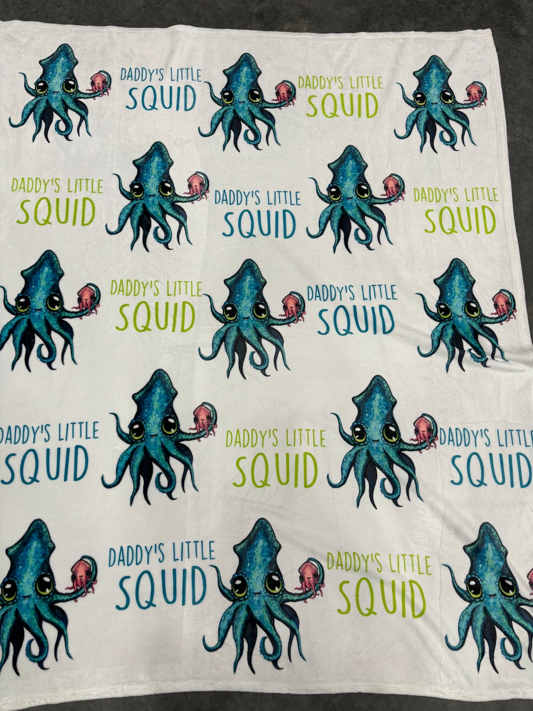 Personalized Baby Blanket, Custom Blanket, Plush, Squid, Baby Shower ...