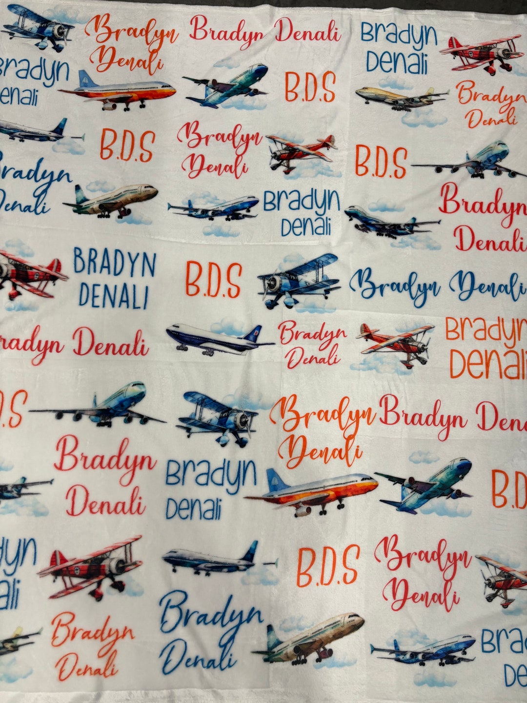 Personalized Baby Blanket, Custom Baby, Airplane, Planes, Jet, Baby ...