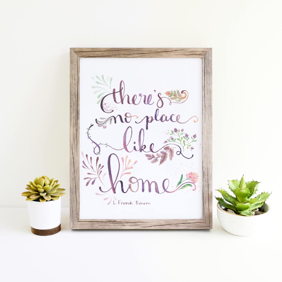 There's No Place Like Home - Printable PDF Art - Wizard of Oz Quote - Etsy