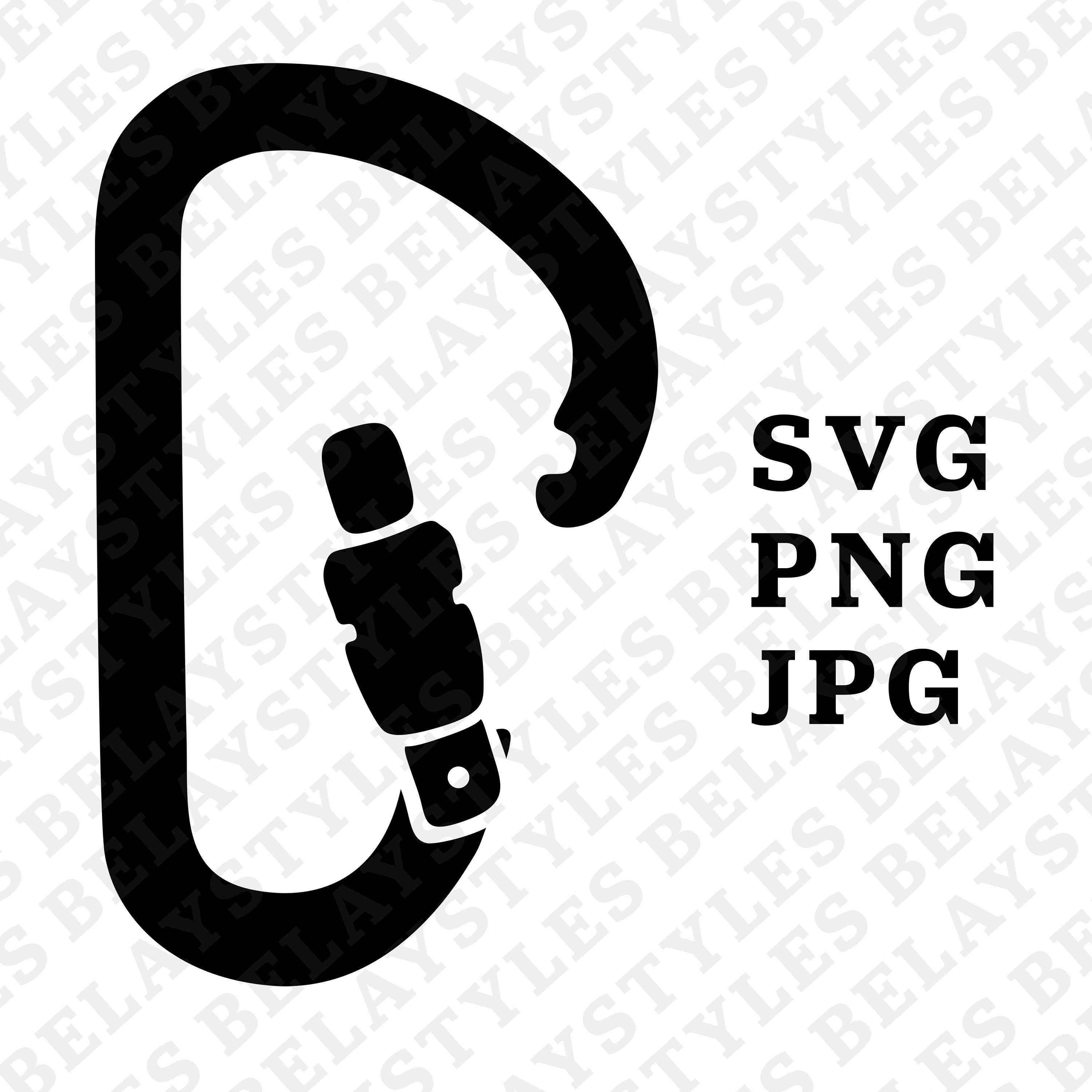 Instant Download of Carabiner Vector Illustration - Perfect for Rock ...