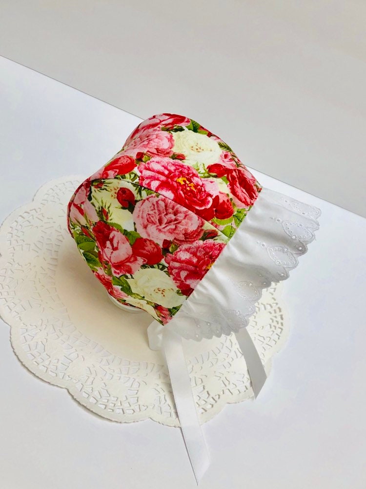 Elegant ROSE baby bonnetbonnet for girl. Summer bonnet. | Etsy