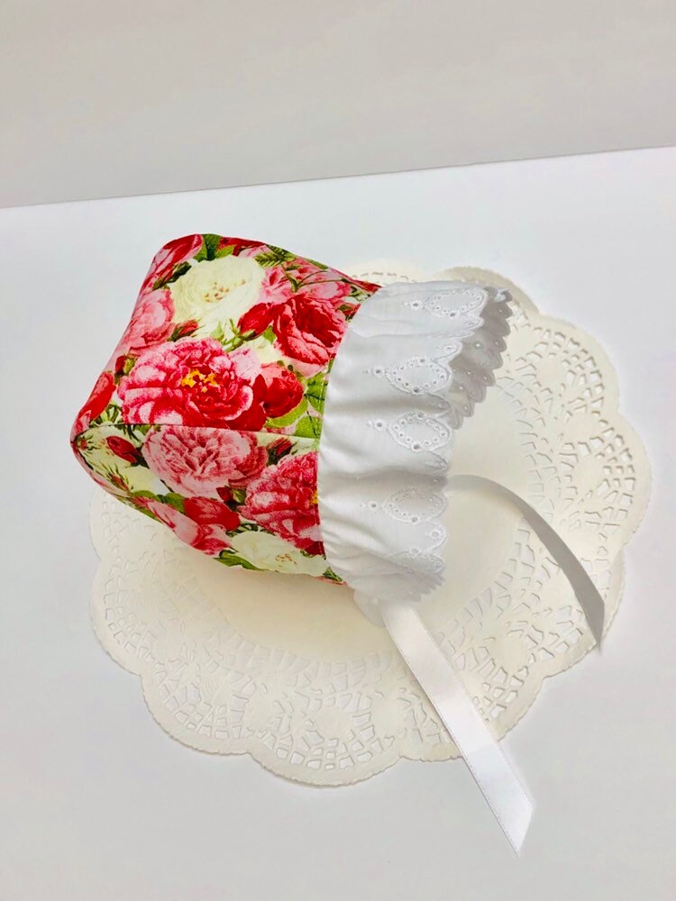 Elegant ROSE baby bonnetbonnet for girl. Summer bonnet. | Etsy