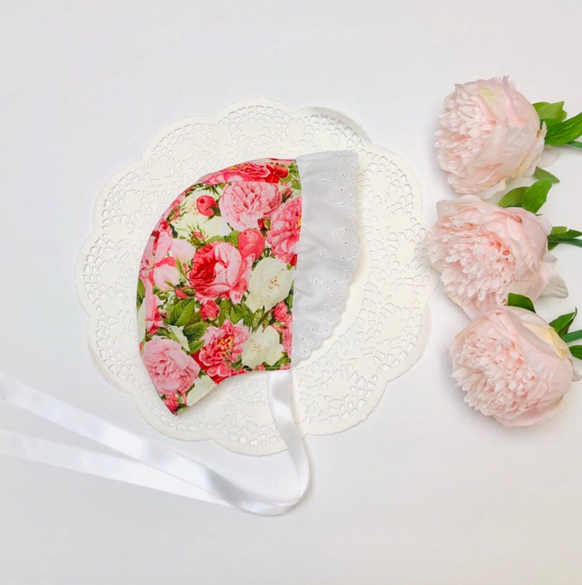 Elegant ROSE baby bonnetbonnet for girl. Summer bonnet. | Etsy