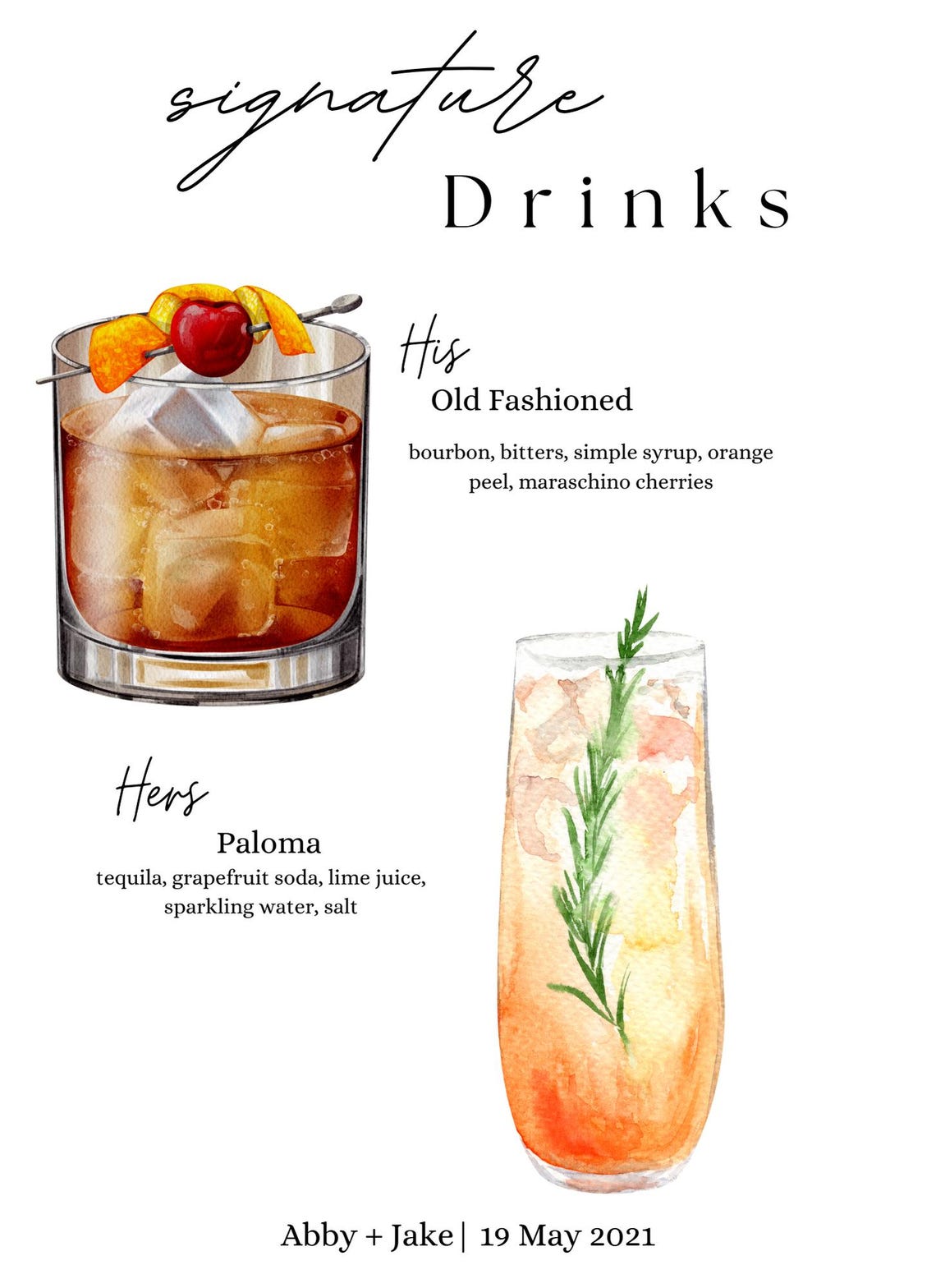Signature Drink Sign - Etsy
