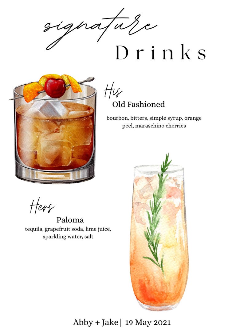 Signature Drink Sign - Etsy