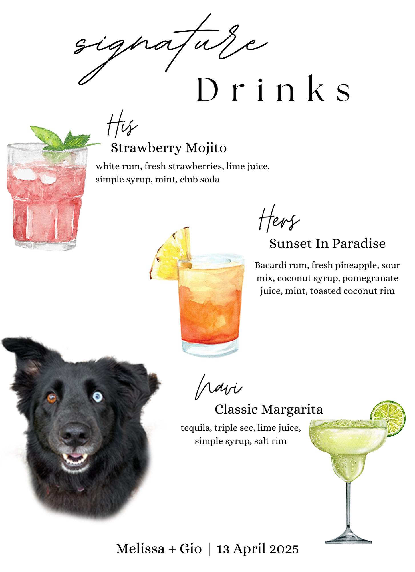 Signature Drink Sign - Etsy