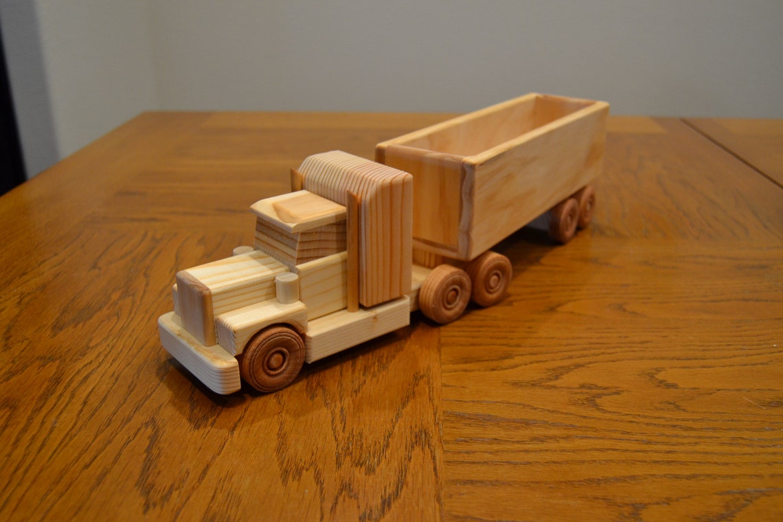 Square Nose Wooden Tractor Trailer - Etsy